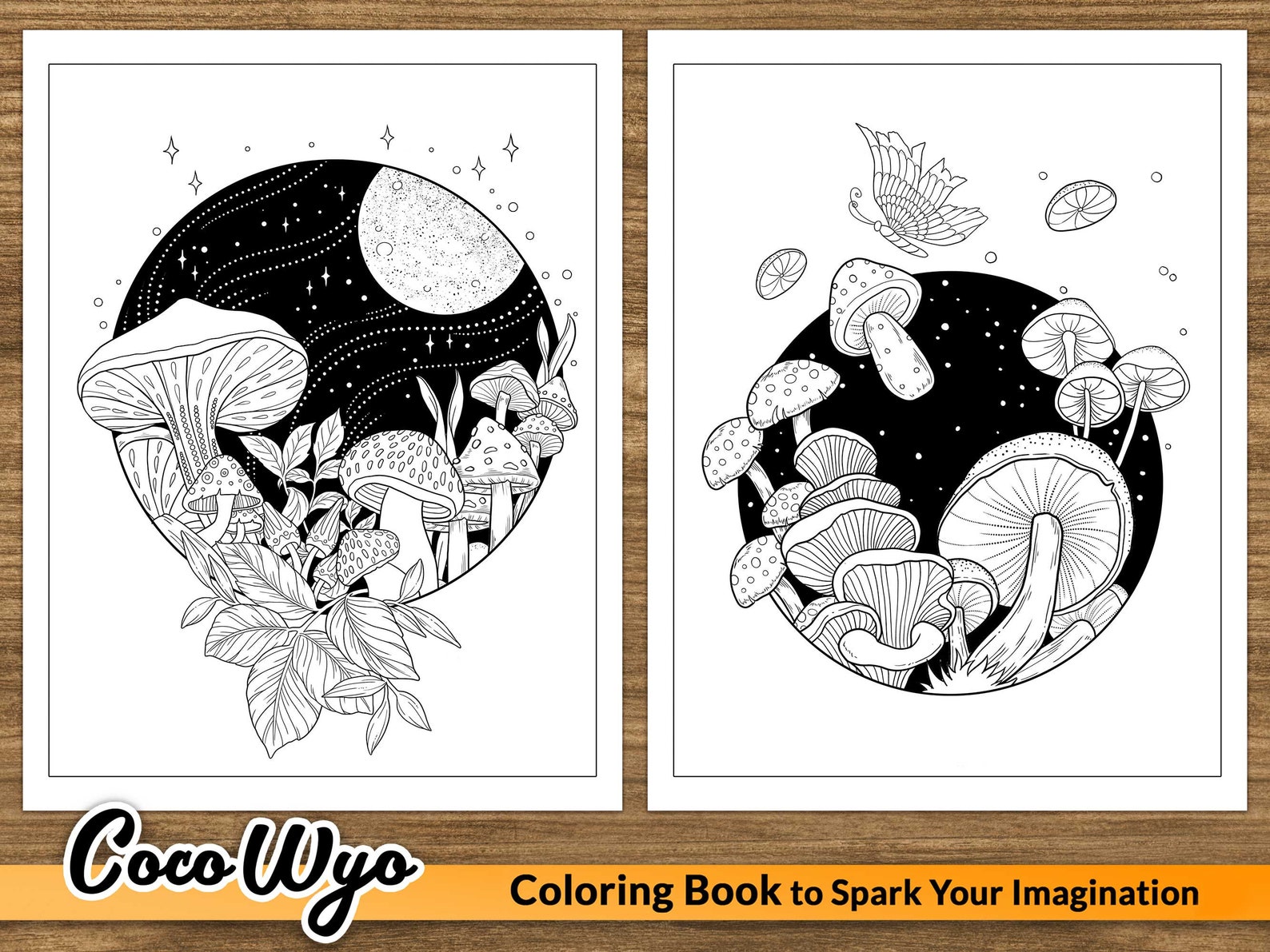 Mushroom: Fungi Coloring Book for Relaxing by Coco Wyo - Etsy