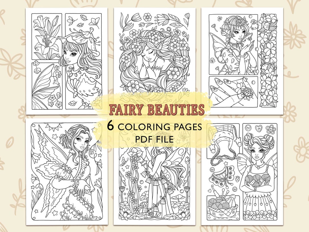 Fairy Beauties | Combo 3: Beautiful Fantasy Fairies Coloring Book by ...