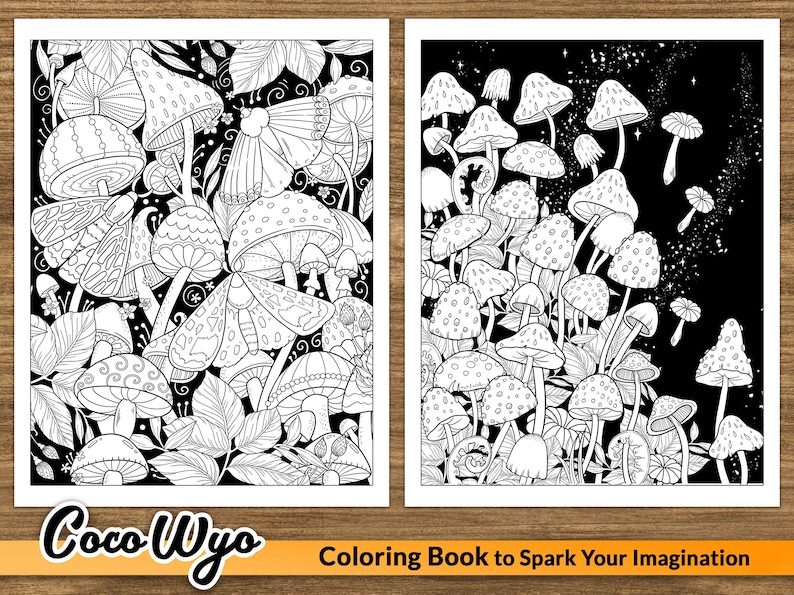 Mushroom: Fungi Coloring Book for Relaxing by Coco Wyo - Etsy