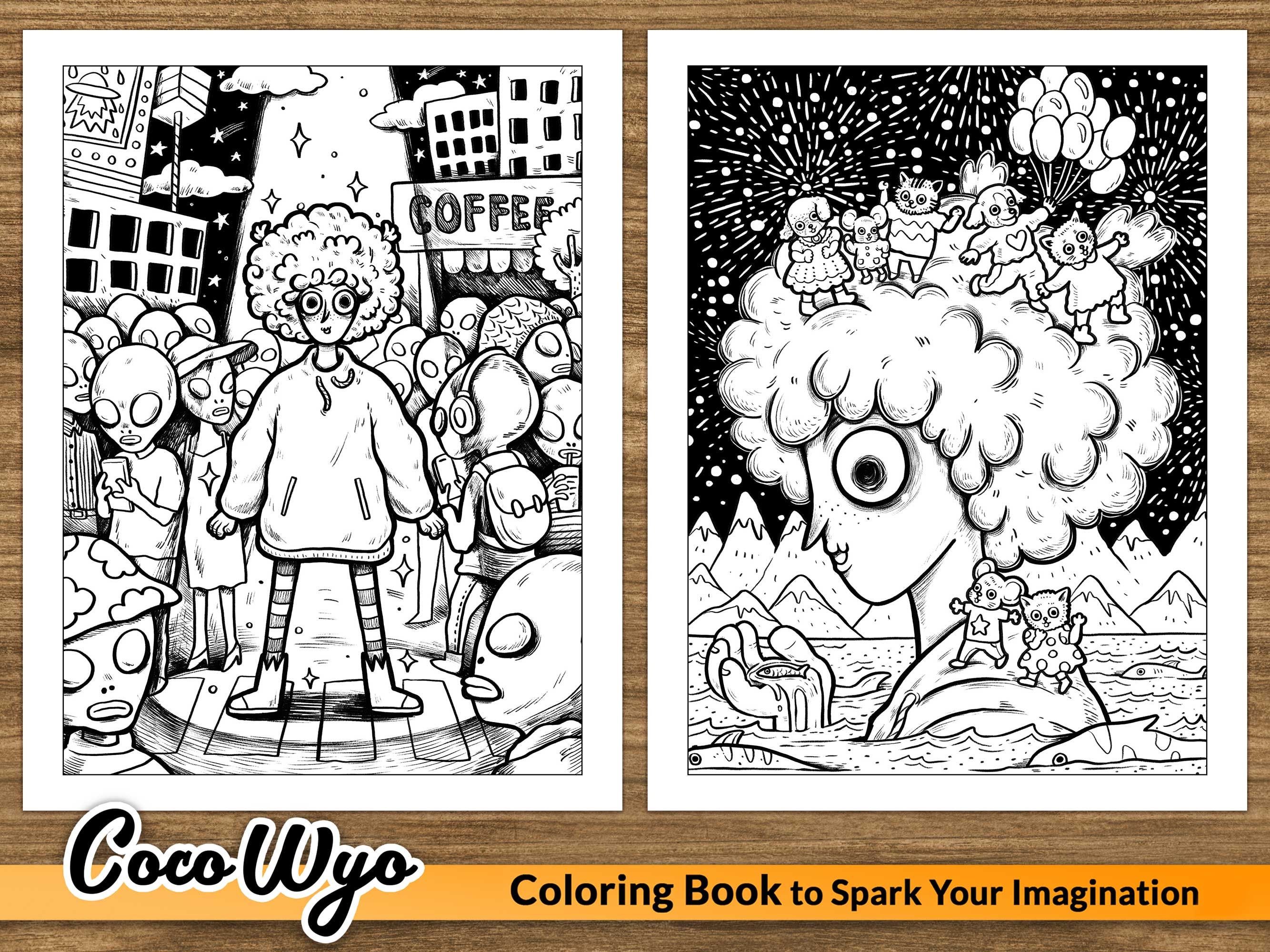 The Midnight Dream: Fantasy Coloring Book for Relaxing by Coco Wyo - Etsy