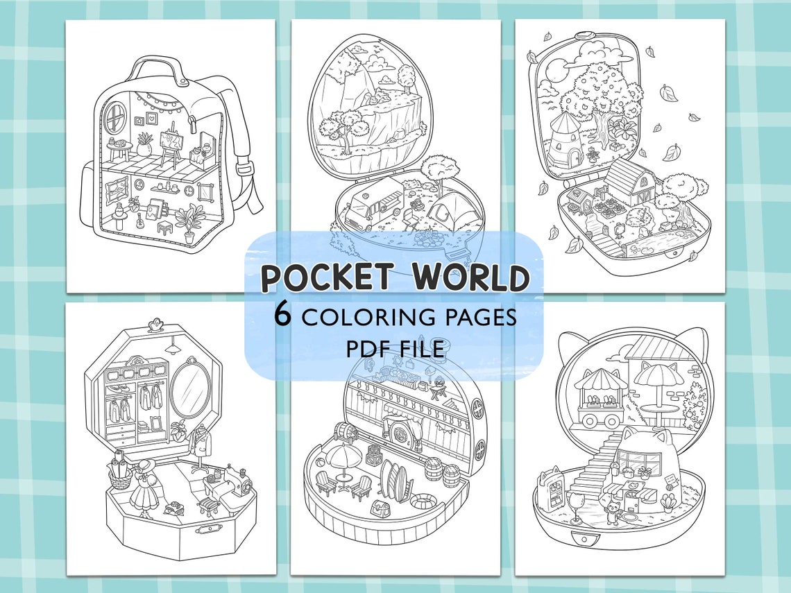 Pocket World: Miniature Worlds Coloring Book by Coco Wyo - Etsy