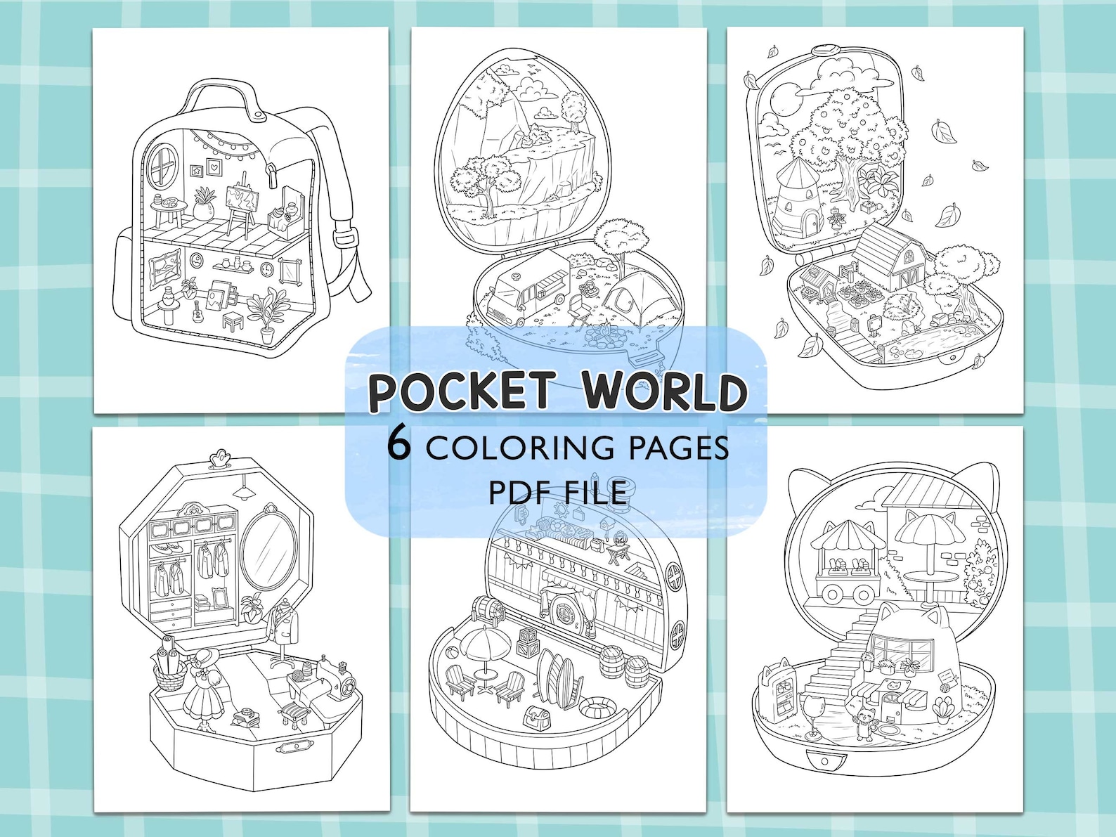 Pocket World: Miniature Worlds Coloring Book by Coco Wyo - Etsy