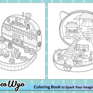 Pocket World: Miniature Worlds Coloring Book by Coco Wyo - Etsy