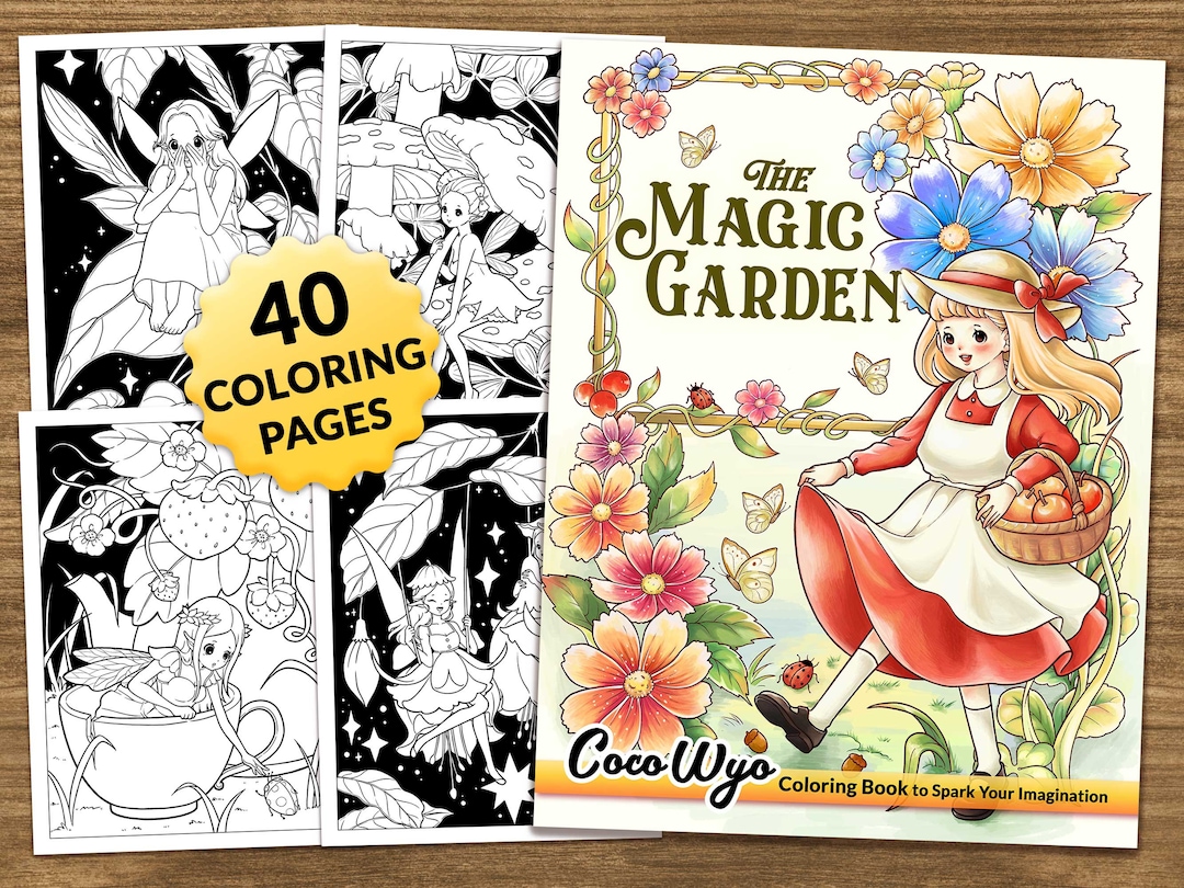 The Magic Garden: Fairy Coloring Book for Relaxing by Coco Wyo - Etsy