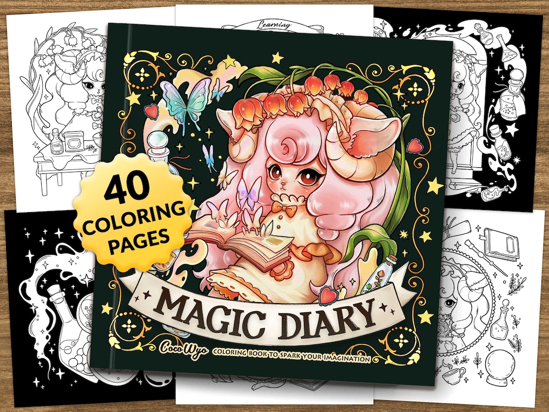 Magic Diary: Fantasy Coloring Book for Relaxing by Coco Wyo - Etsy