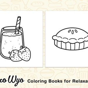 Food Drink & Sweets: Food and Drink Relaxation Coloring Book - Etsy