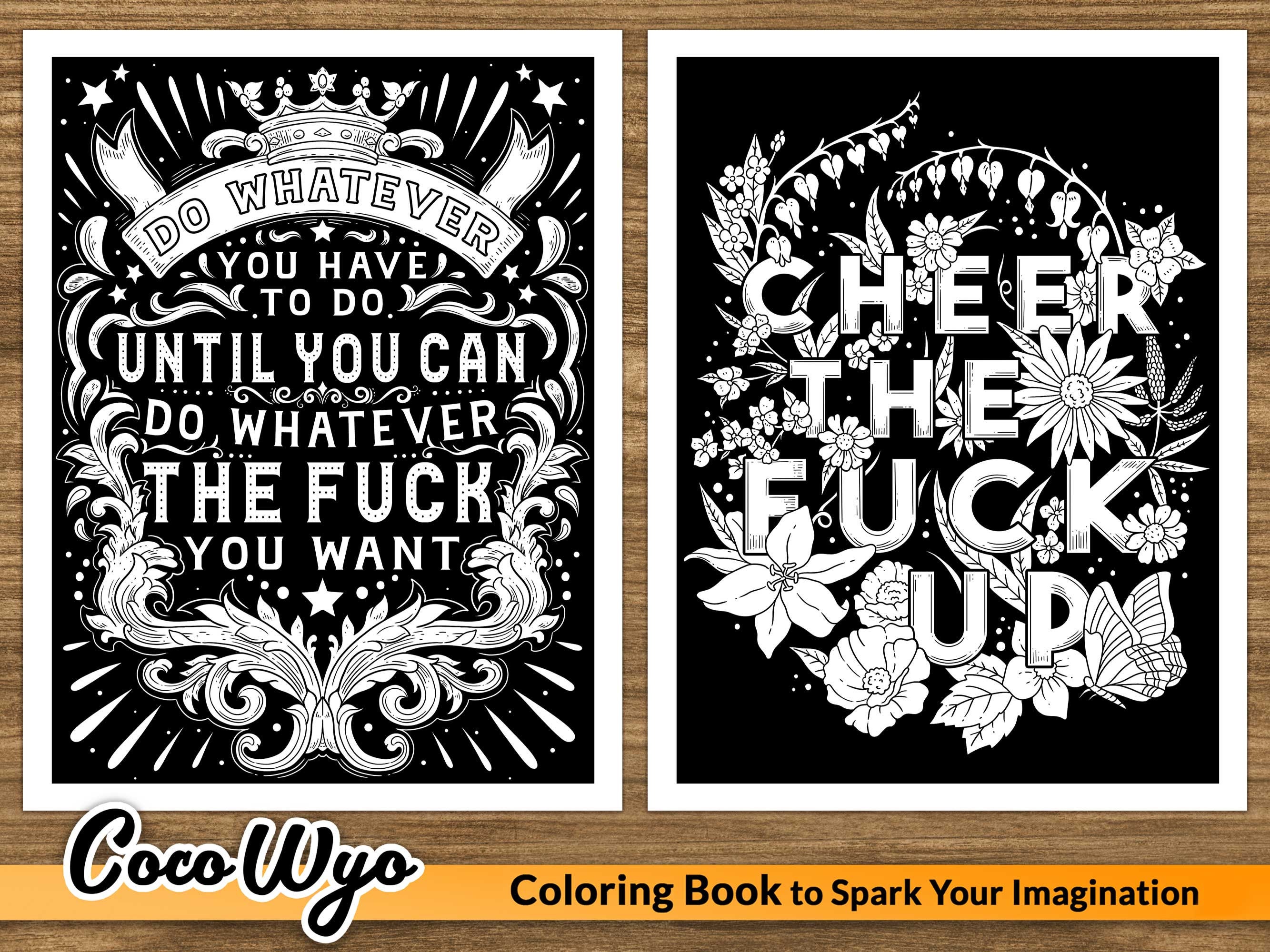 Sweary Motivational Quotes: Inspirational Coloring Book for Adults by ...