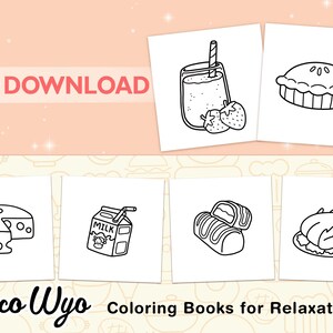 Food Drink & Sweets: Food and Drink Relaxation Coloring Book - Etsy