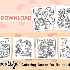 Comfy Days: Super Cute Animal Characters in Cozy Hygge Moments Coloring ...