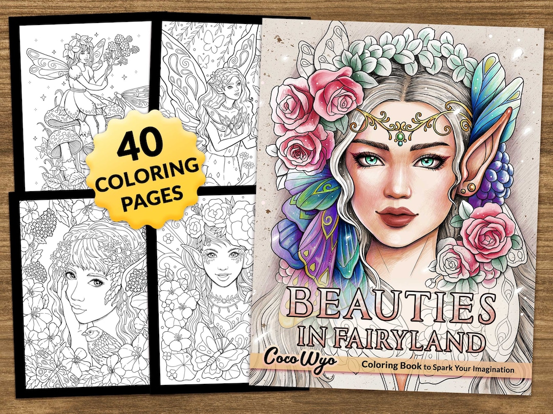 Beauties in Fairyland: Fantasy Coloring Book for Relaxing by Coco Wyo ...