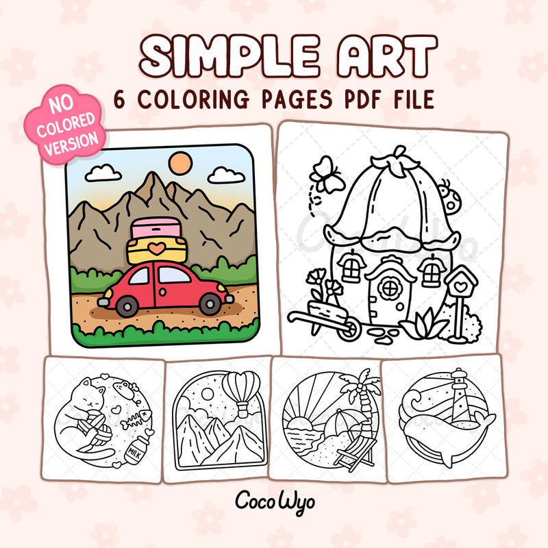 Coloring Book Minimalist - Etsy