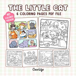 The Little Cat: Cozy Life of Kitty Coloring Book by Coco Wyo - Etsy