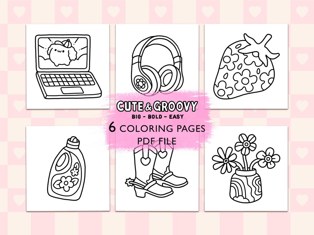 Cute & Groovy | Combo 2: Lovely Things Coloring Book - Etsy