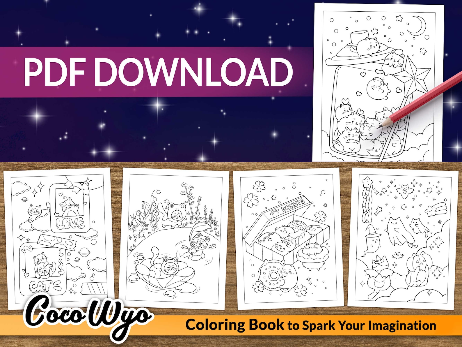 Tiny Cats: Cute Coloring Book for Relaxing by Coco Wyo - Etsy