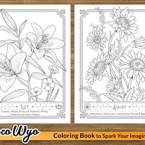 The Language of Flowers: Flower and Botanical Coloring Book for ...