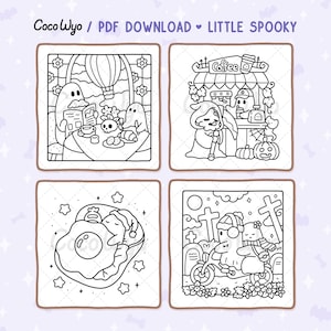 Little Spooky: Cute Creepy Creatures in Cozy Hygge Moments Coloring ...