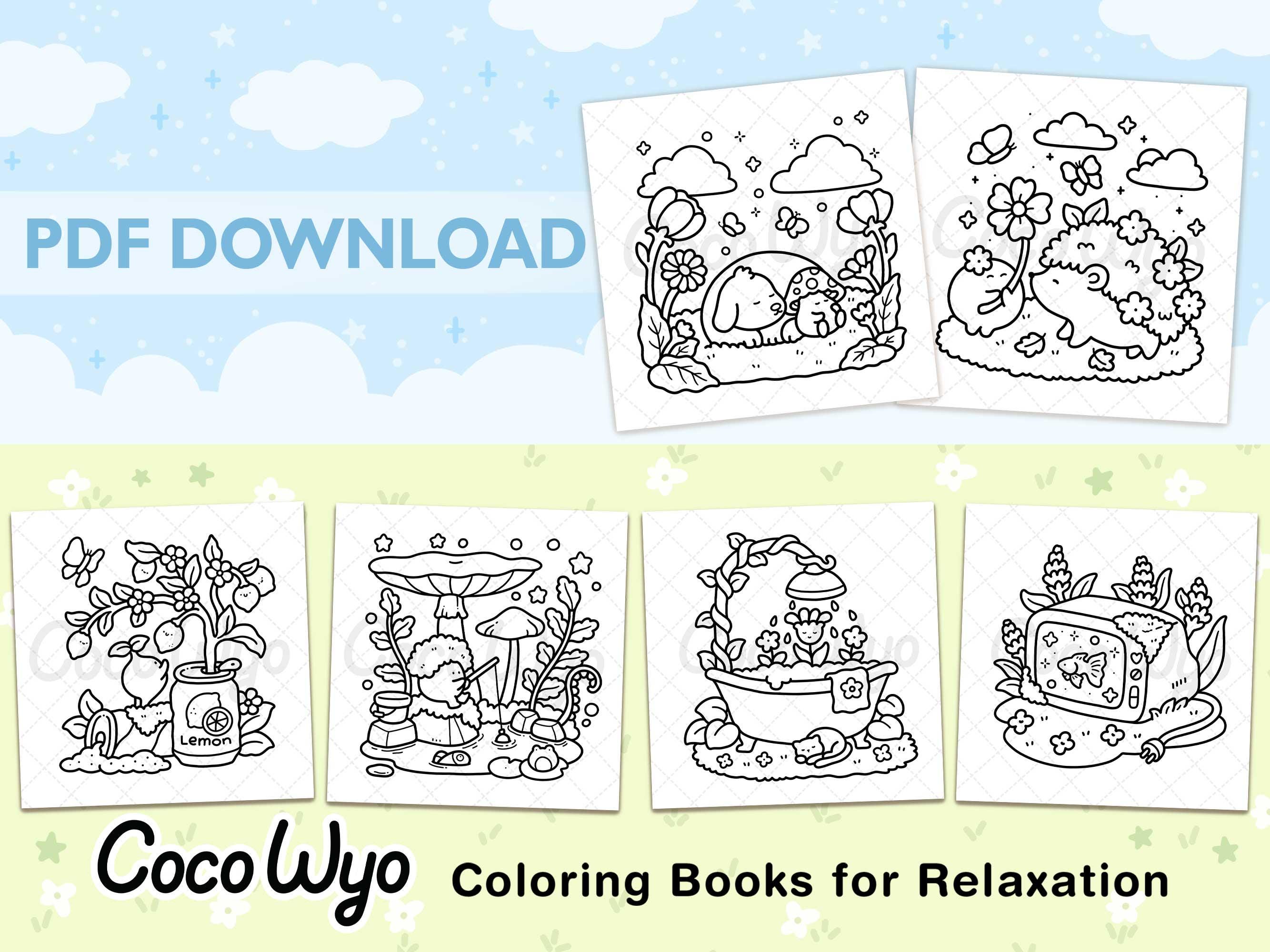 Into Gardens: Plants, Flowers, and Cute Animals Coloring Book - Etsy