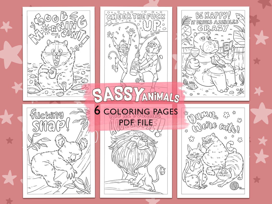 Sassy Animals: Hilarious Coloring Book by Coco Wyo - Etsy