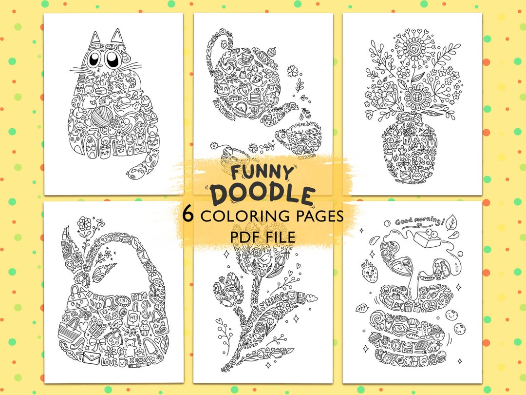 Funny Doodle: Humorous Coloring Book by Coco Wyo - Etsy