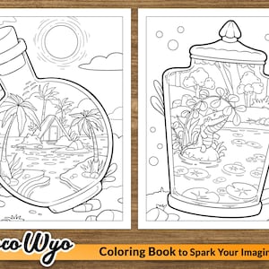 Life Inside Jar: Cute Coloring Book for Relaxing by Coco Wyo - Etsy