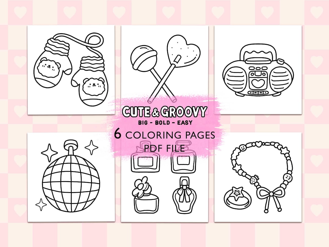Cute & Groovy | Combo 1: Lovely Things Coloring Book - Etsy
