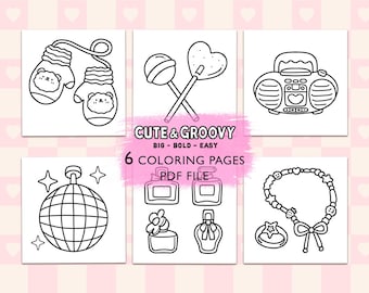 Cute & Groovy 8 Coloring Pages VOL 4: Lovely Things Coloring Book, Cute ...