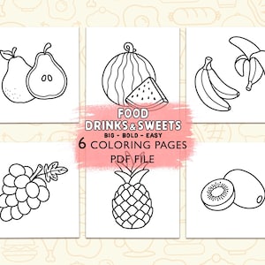 Food Drink & Sweets: Food and Drink Relaxation Coloring Book | Fruits ...
