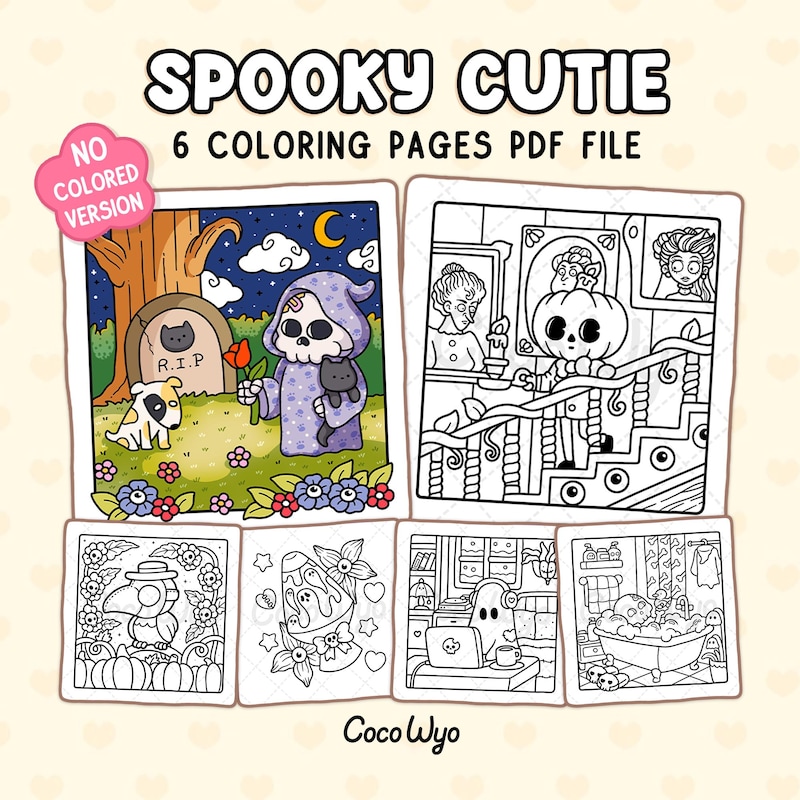 Coloring Pages Spooky - Etsy Hong Kong