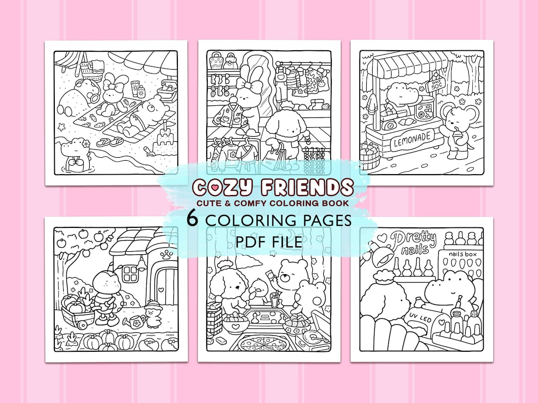 Cozy Friends: Super Cute Animal Characters Coloring Book by Coco Wyo ...