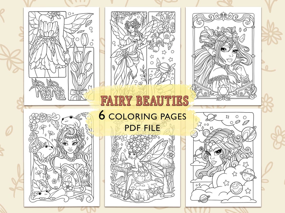 Fairy Beauties | Combo 1: Beautiful Fantasy Fairies Coloring Book by ...