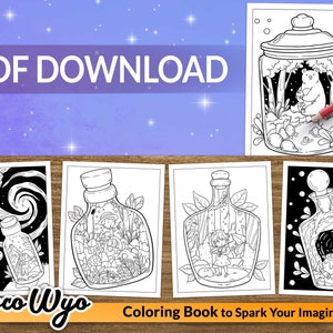 Life Inside Jar: Cute Coloring Book for Relaxing by Coco Wyo - Etsy