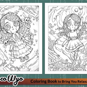Spooky Doll | Combo 2: Cute and Creepy Coloring Book With a Mysterious ...