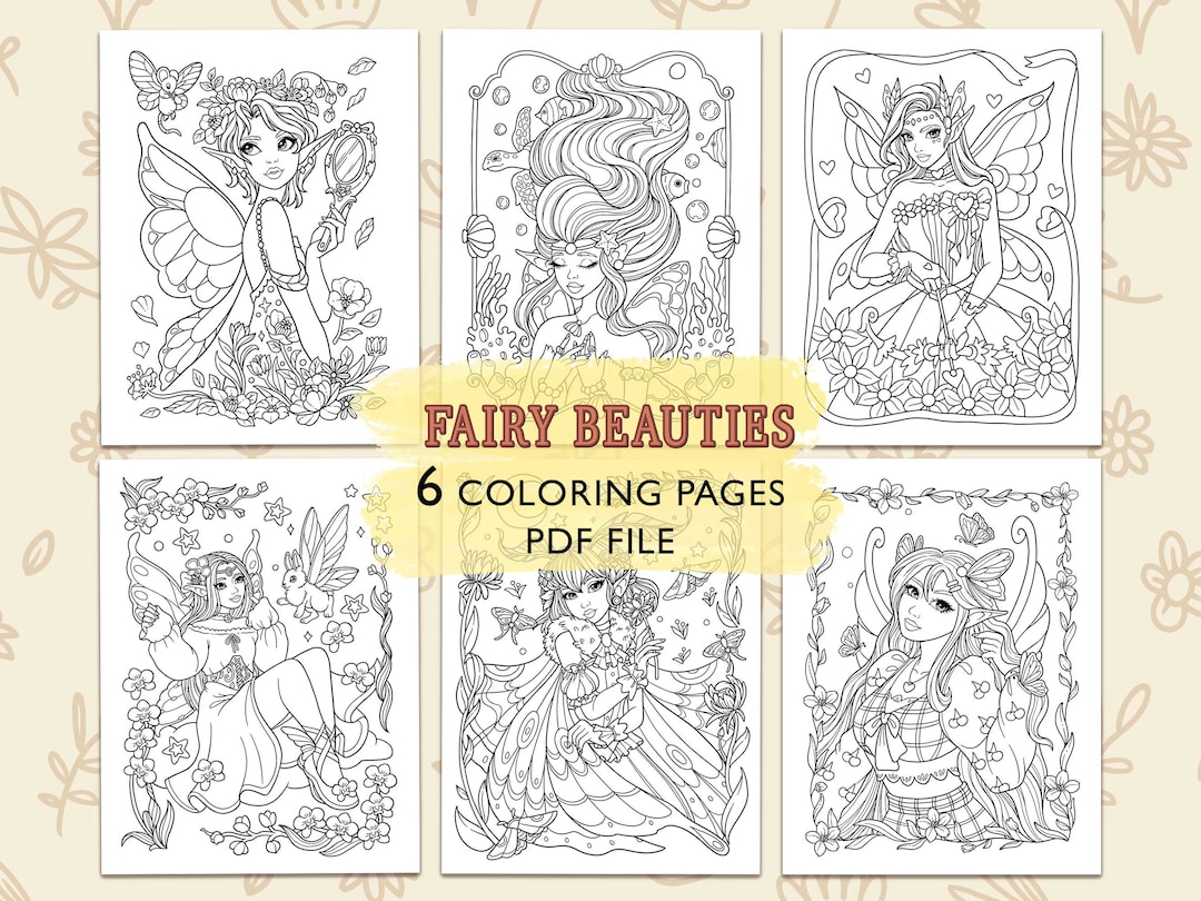 Fairy Beauties | Combo 2: Beautiful Fantasy Fairies Coloring Book by ...