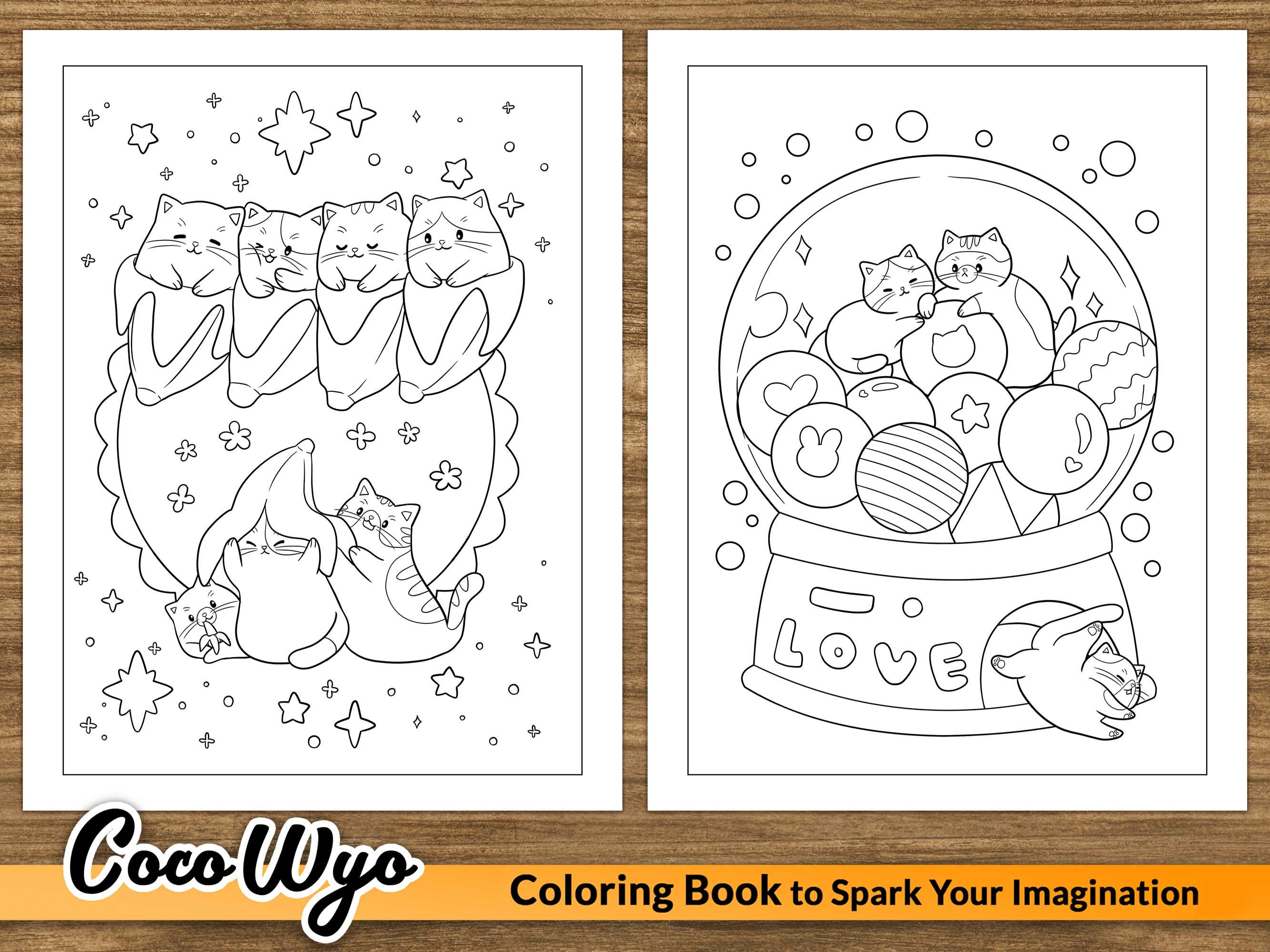 Tiny Cats: Cute Coloring Book for Relaxing by Coco Wyo - Etsy