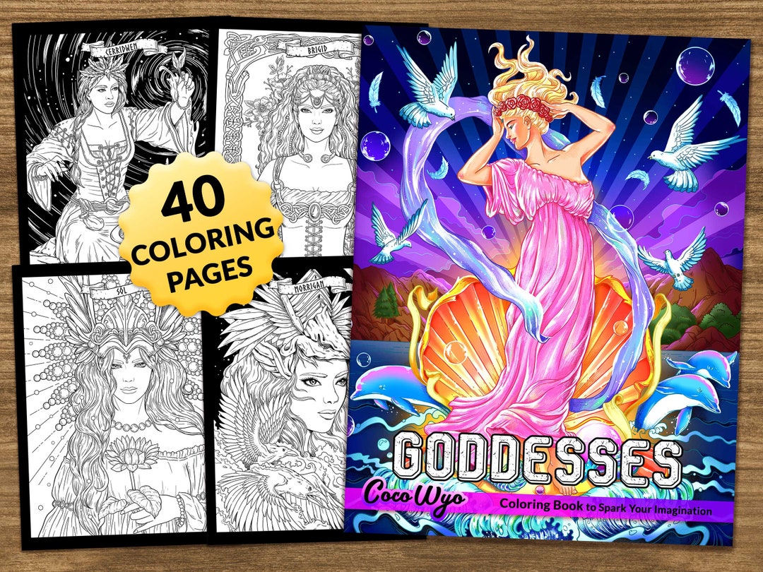 Goddesses: Fantasy Coloring Book for Relaxing by Coco Wyo - Etsy