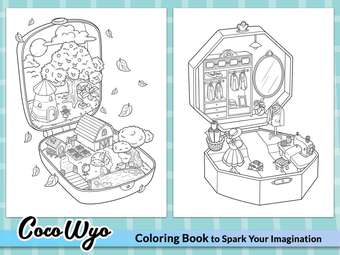 Pocket World: Miniature Worlds Coloring Book by Coco Wyo - Etsy