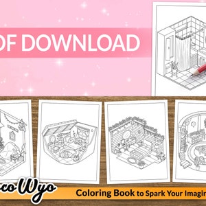 Pocket Room: Cute Coloring Book for Relaxing by Coco Wyo - Etsy