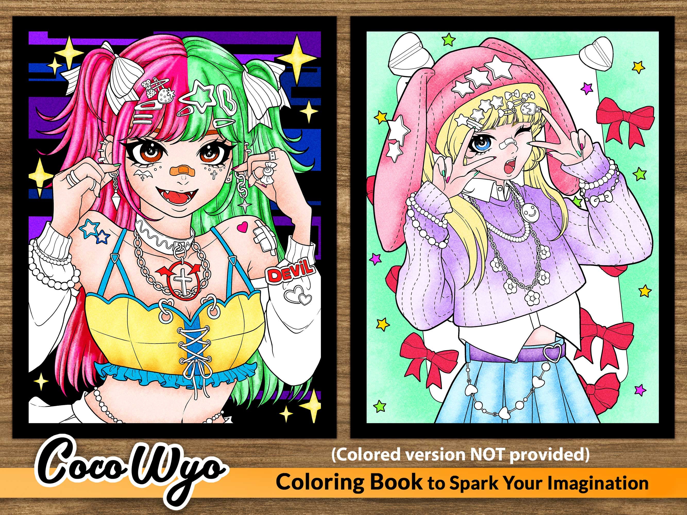 Decora Girls: Coloring Book for Relaxing by Coco Wyo - Etsy