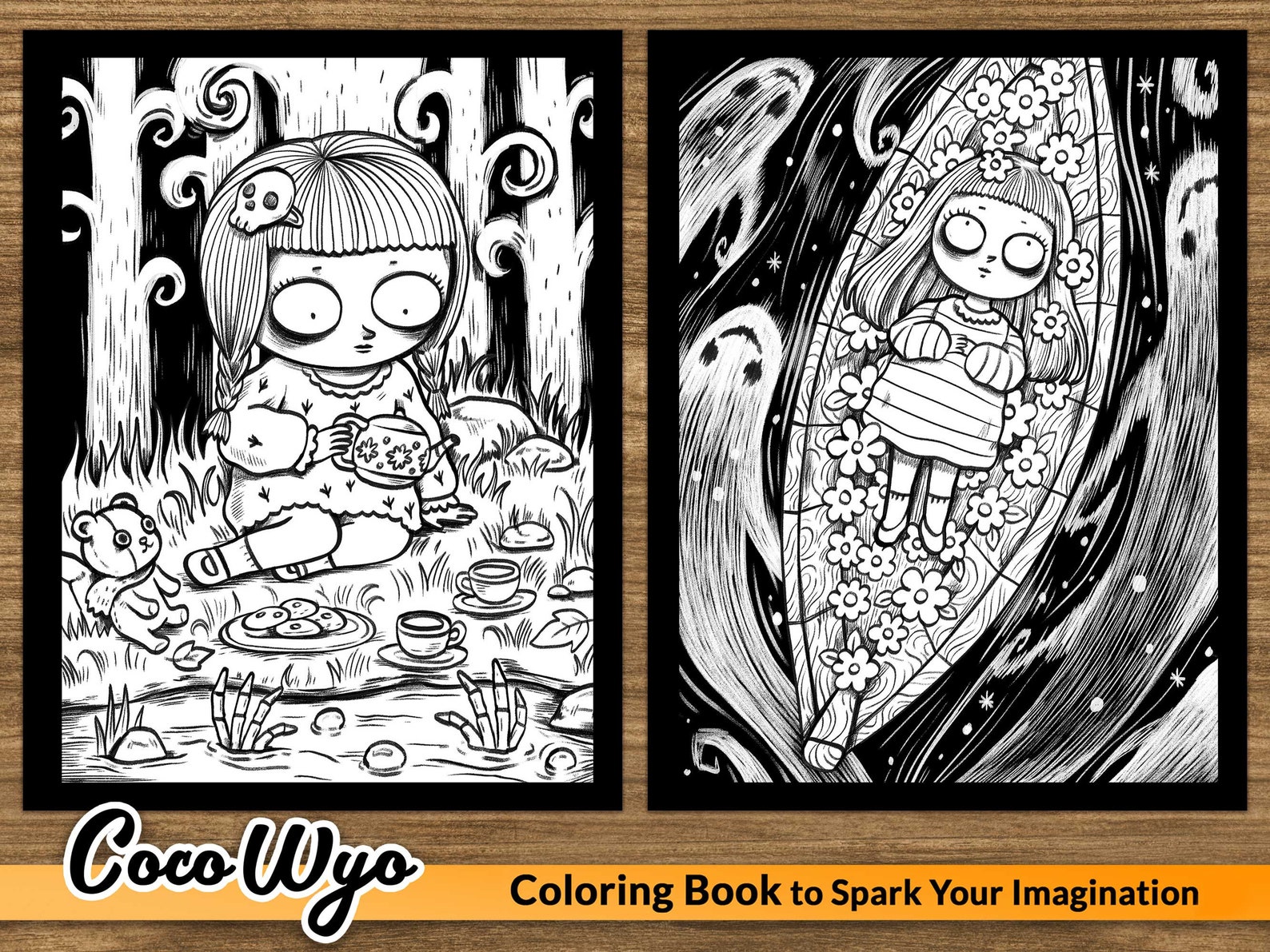 Spooky Girl: Kawaii and Horror Coloring Book for Relaxing by Coco Wyo ...