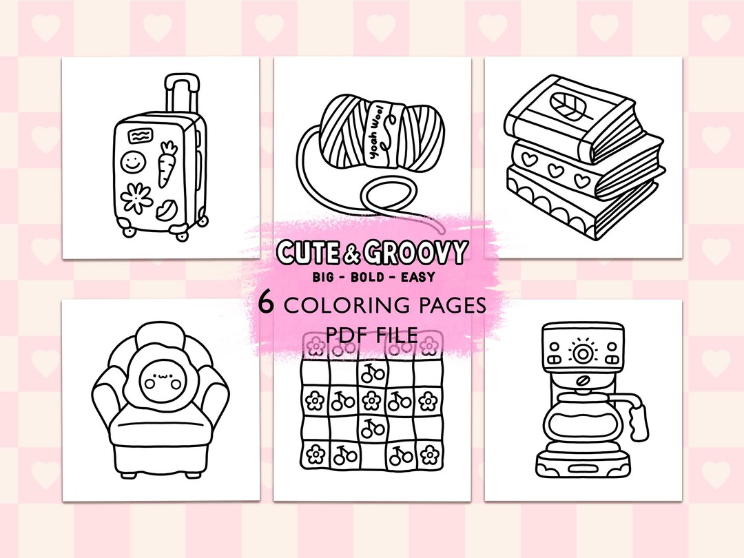 Cute & Groovy | Combo 4: Lovely Things Coloring Book - Etsy
