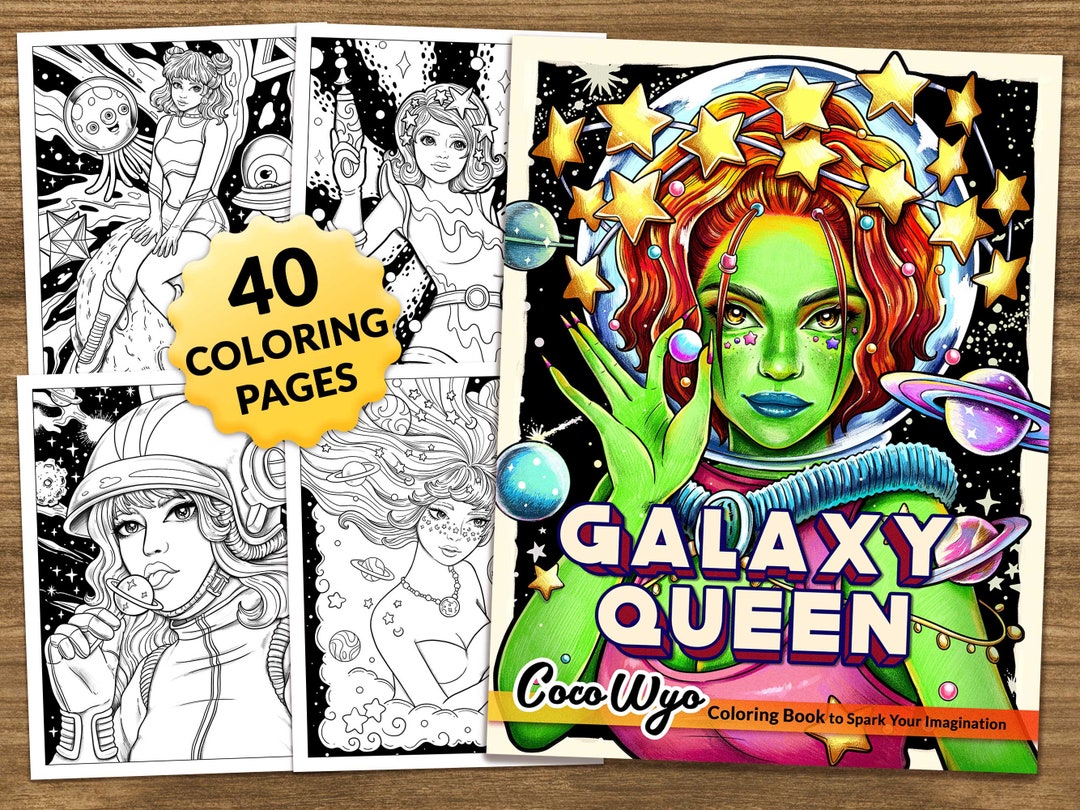 Galaxy Queen: Sci-fi Coloring Book for Relaxing by Coco Wyo - Etsy