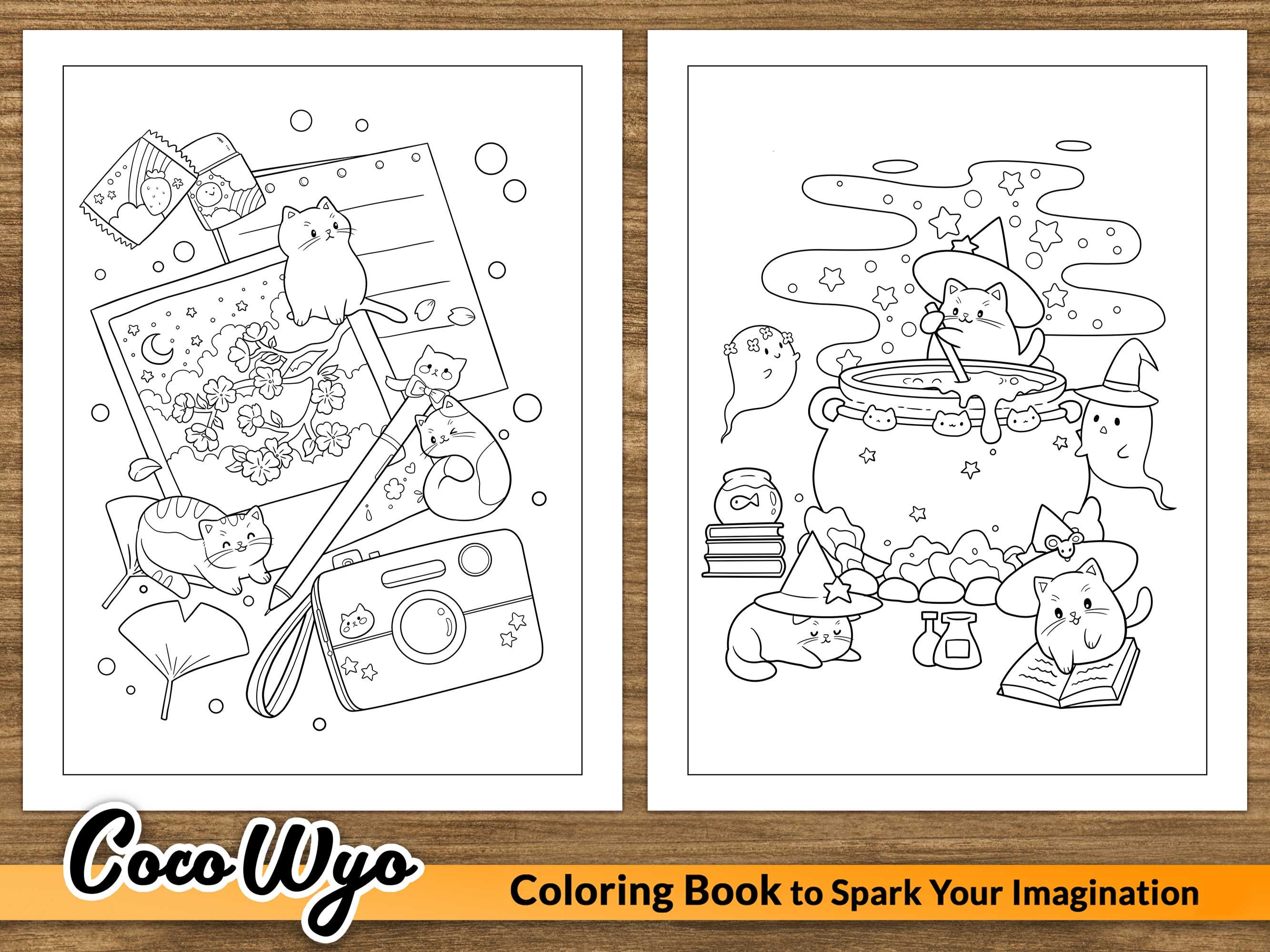 Tiny Cats: Cute Coloring Book for Relaxing by Coco Wyo - Etsy