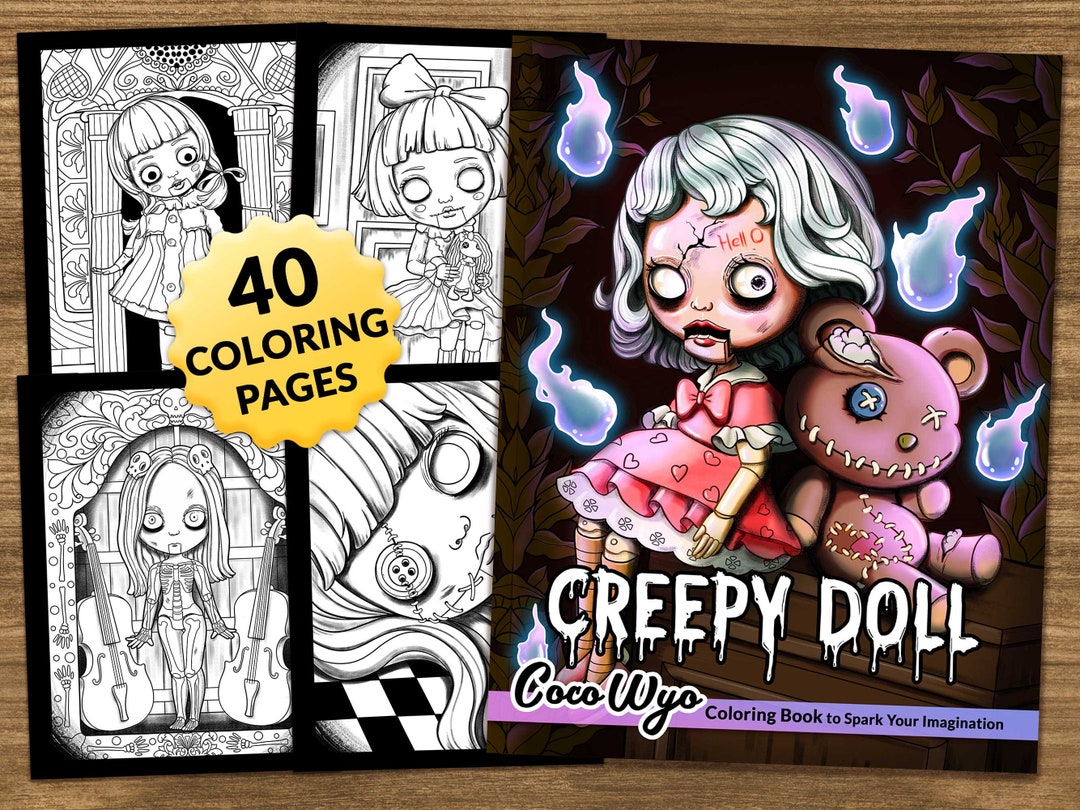 Creepy Doll: Horror Coloring Book for Relaxing by Coco Wyo - Etsy