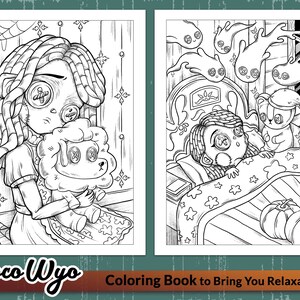 Spooky Doll | Combo 1: Cute and Creepy Coloring Book With a Mysterious ...
