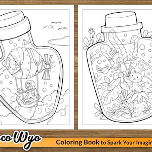 Life Inside Jar: Cute Coloring Book for Relaxing by Coco Wyo - Etsy