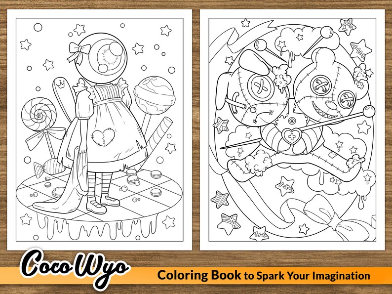 Adorable Goth: Kawaii and Horror Coloring Book for Relaxing by Coco Wyo ...
