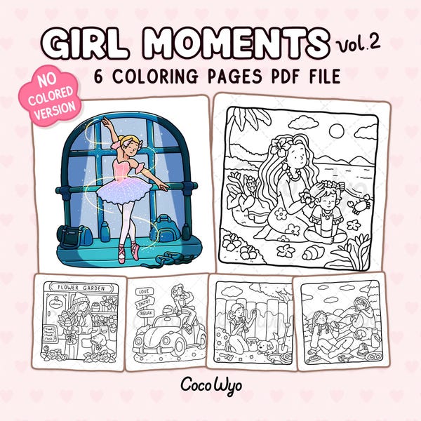 Girl Moments Coloring Book - Etsy