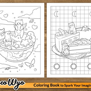 Tiny Cats: Cute Coloring Book for Relaxing by Coco Wyo - Etsy
