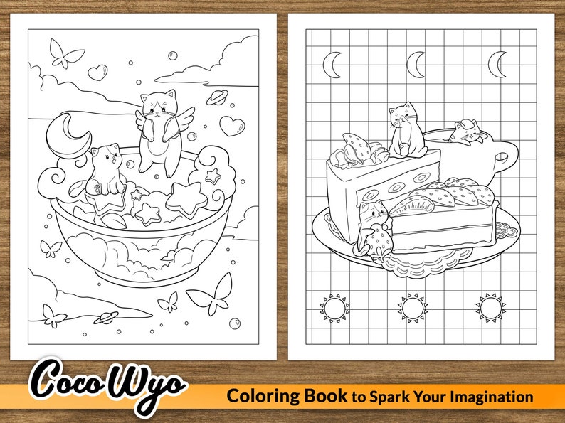 Tiny Cats: Cute Coloring Book for Relaxing by Coco Wyo - Etsy