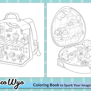 Pocket World: Miniature Worlds Coloring Book by Coco Wyo - Etsy